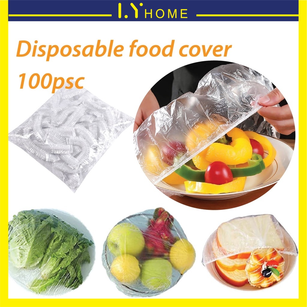 100pcs Disposable Plastic food cove Film Household Food Kitchen PE ...