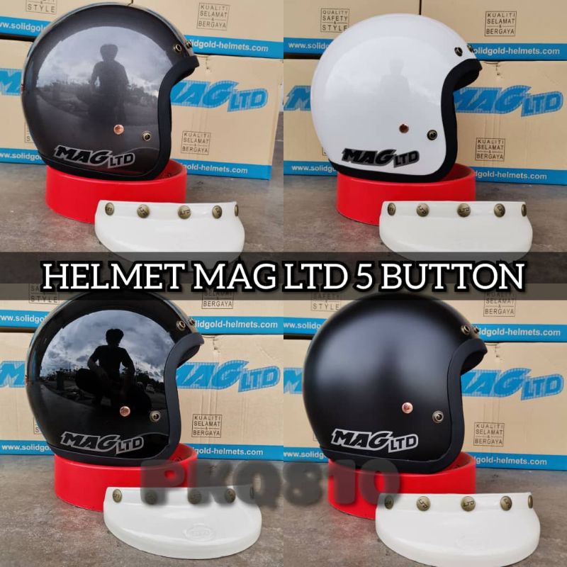 SIRIM AVAILABLE & ORIGINAL HELMET MAG LTD 5 BUTTON 5BUTTON MAGLTD WHITE ...