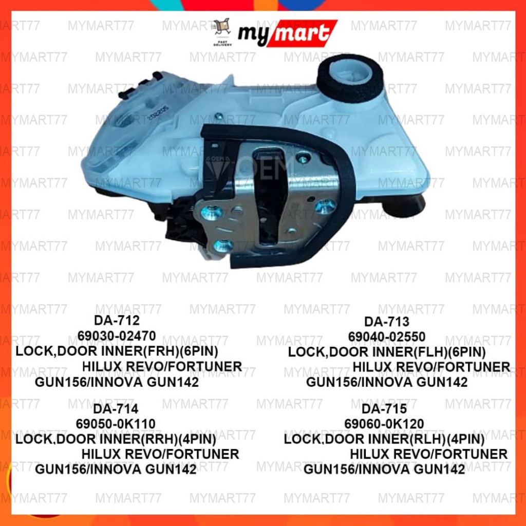 TOYOTA HILUX REVO GUN125 FORTUNER GUN156 INNOVA GUN142 -2016 2016 INNER LOCK DOOR LOCK 6-PIN ...