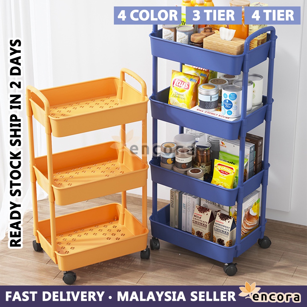 Encora Kitchen Trolley Home Organizer Plastik Troli Dapur Home Storage ...