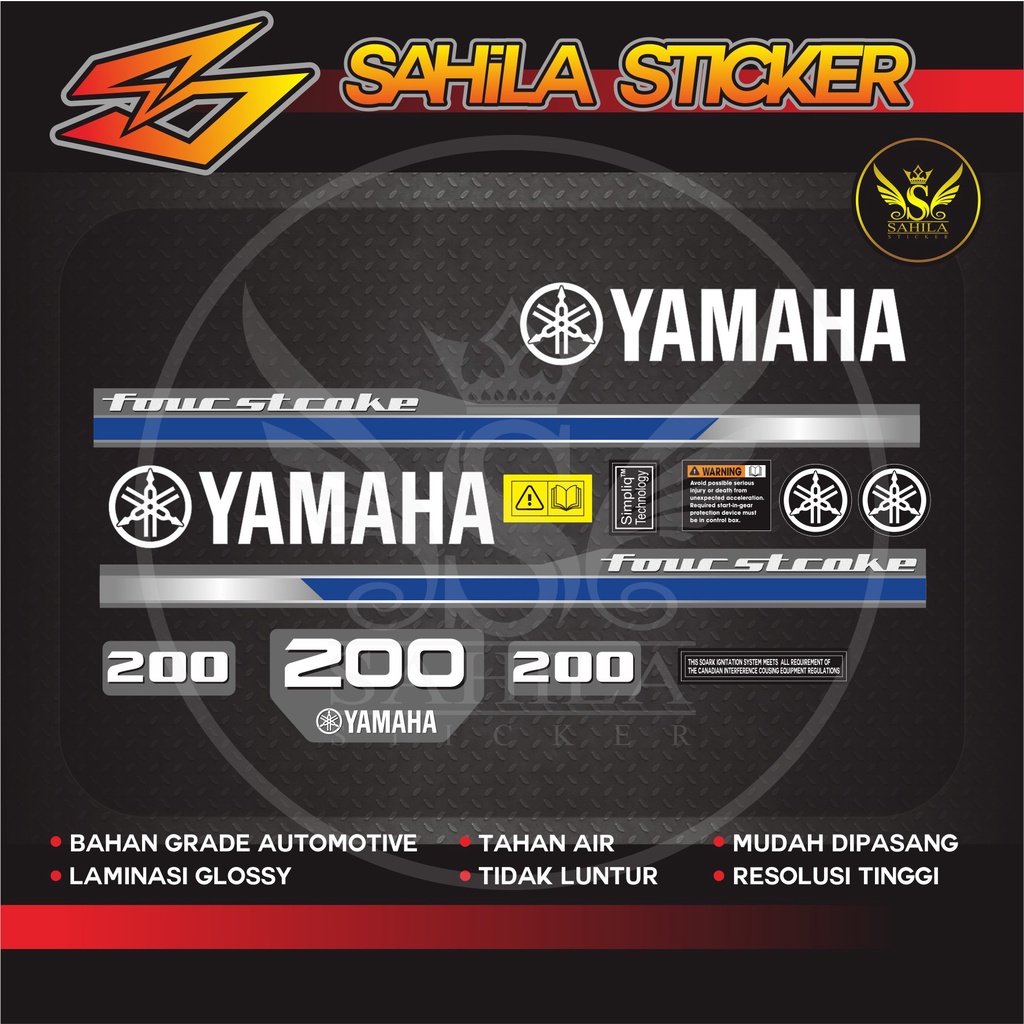 HP MESIN Sticker Engine YAMAHA ENDURO 200HP 2013+ STICKER DECAL KIT ...