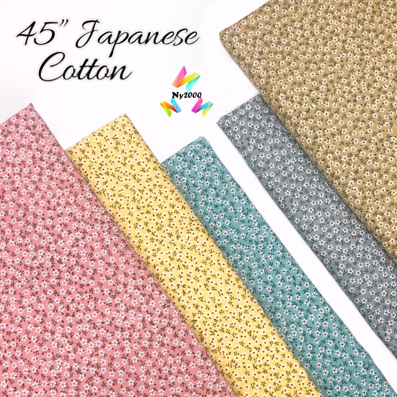 💮 Kain Japanese Cotton 💮 Corak Bunga Kecil Bidang 45” / Simple Mini ...