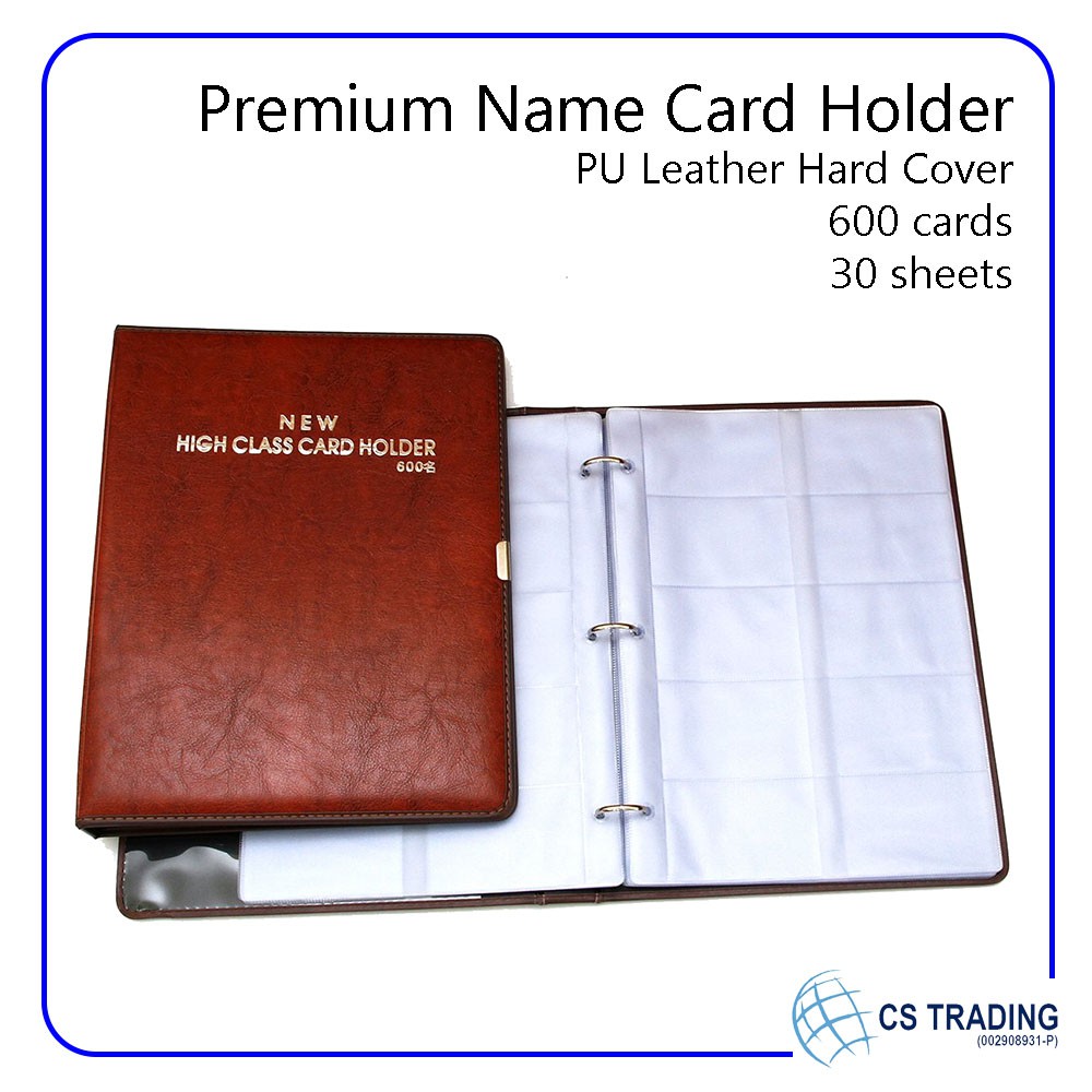 Premium Name Card Holder with PU Leather Hard Cover | Shopee Malaysia