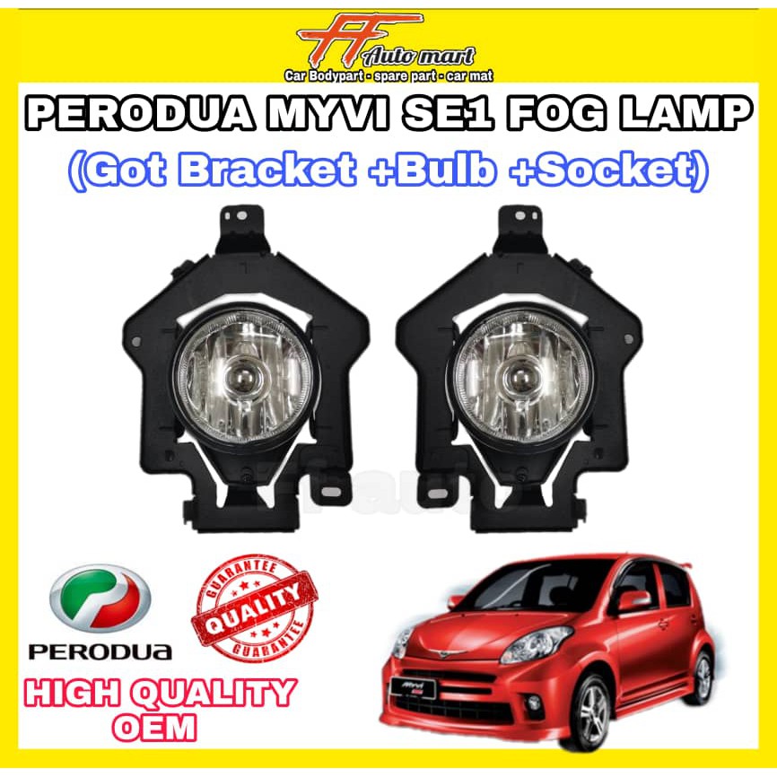 Perodua Myvi SE1 Fog Lamp ASSY - 2PCS ( 1 Set Include Bracket + Bulb ...