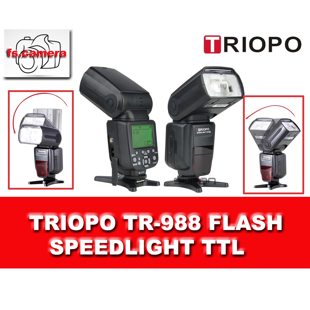 TRIOPO TR-988 FLASH SPEEDLIGHT TTL AUTO FLASH FOR CANON NIKON | Shopee ...