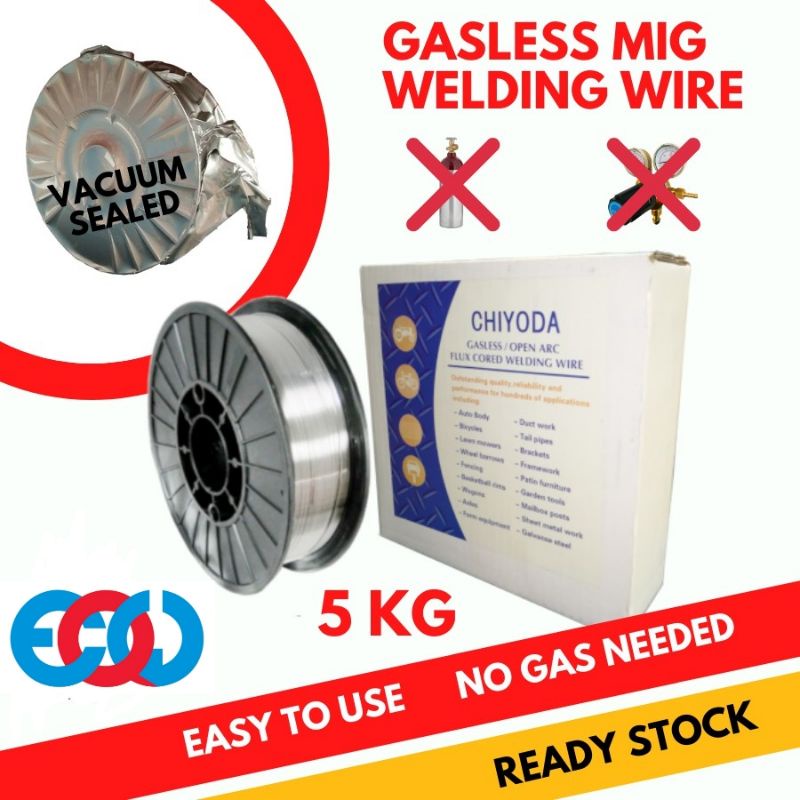 0.8mm-1.0mm GASLESS MIG WIRE 5kg ARC FLUX CORE CO2 WIRE WELDING WIRE | Shopee Malaysia