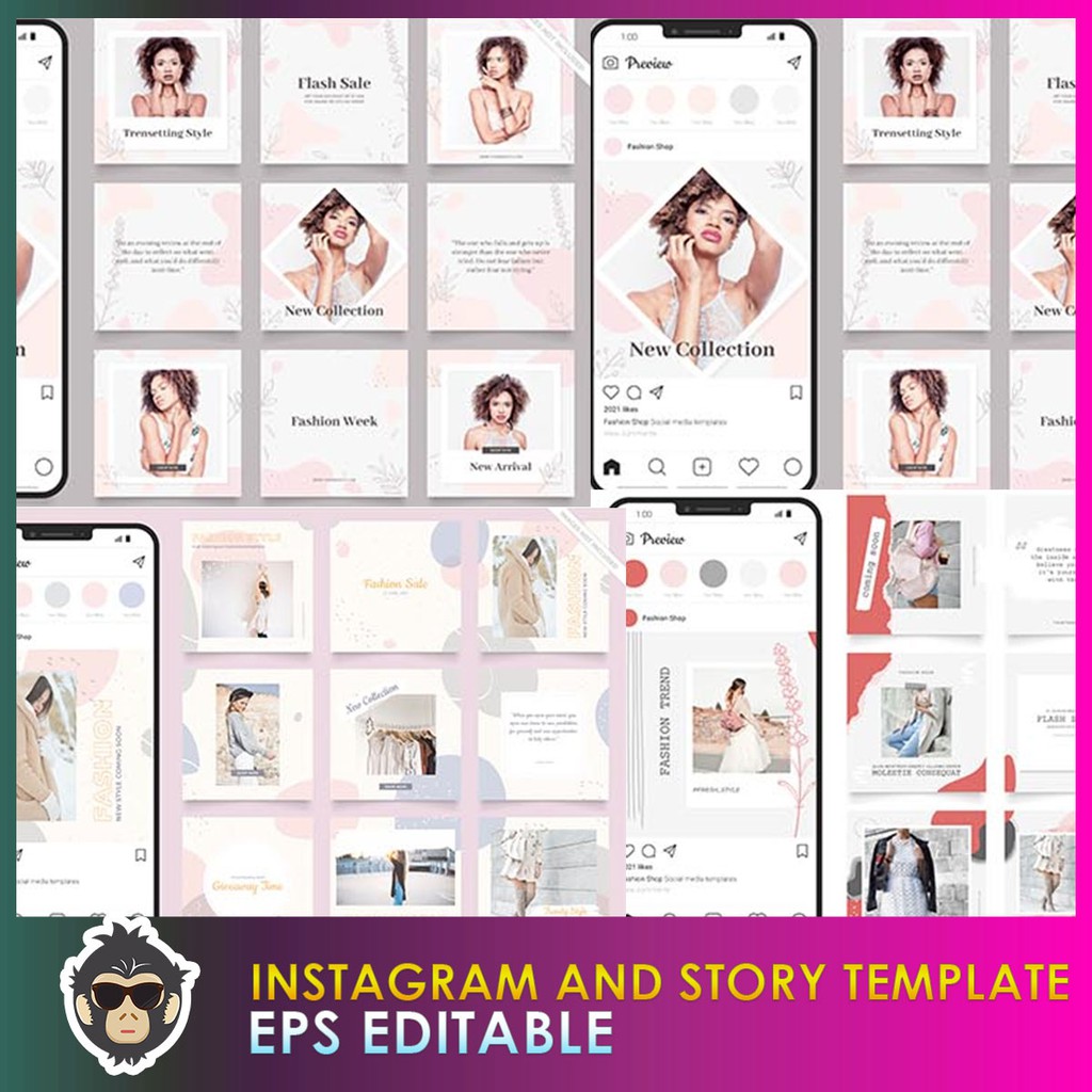 Instagram Facebook Square Frame Puzzle Poster Social Media Post Adobe ...