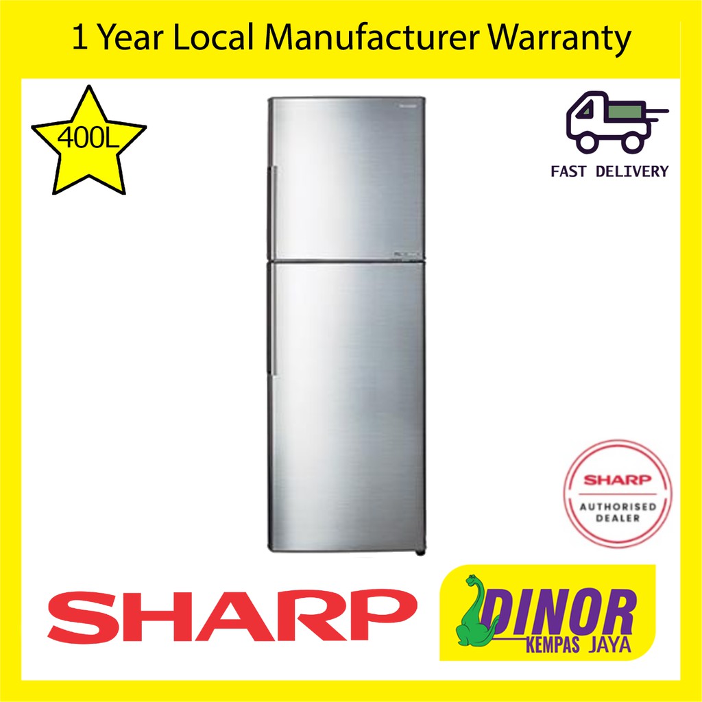 Sharp 400l Inverter 2 Door Fridge Refrigerator SJ406MSS / SJ-406MSS ...