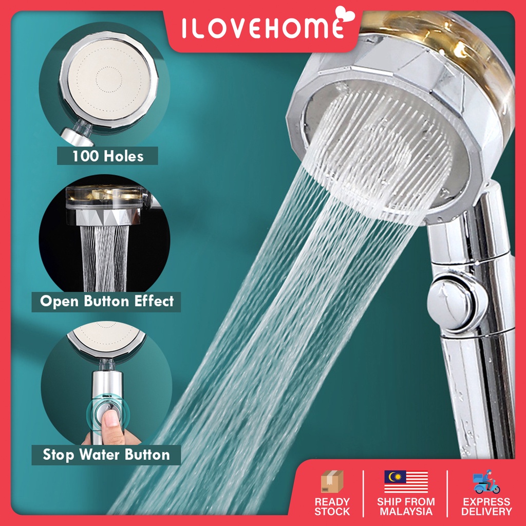 High Pressure Rainfall Turbo Shower Head With Fan Water Saving Flow 360 ...