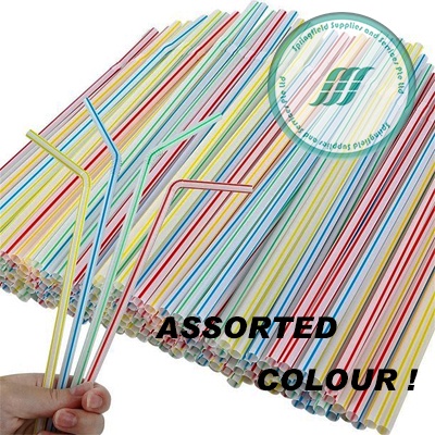 Straw, Flexi Straw, Plastic Straw, Disposable Straw (Flexible, per pkt ...