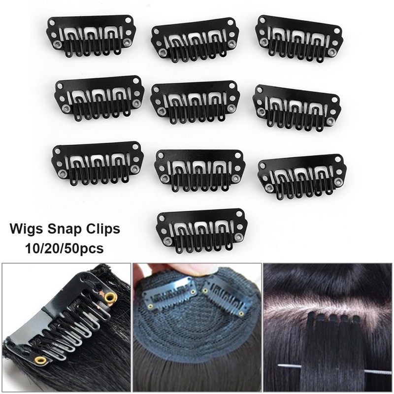 10pcs Wig Snap Clips Black Hair Pin Fixed Beret (Ready Stock) | Shopee ...