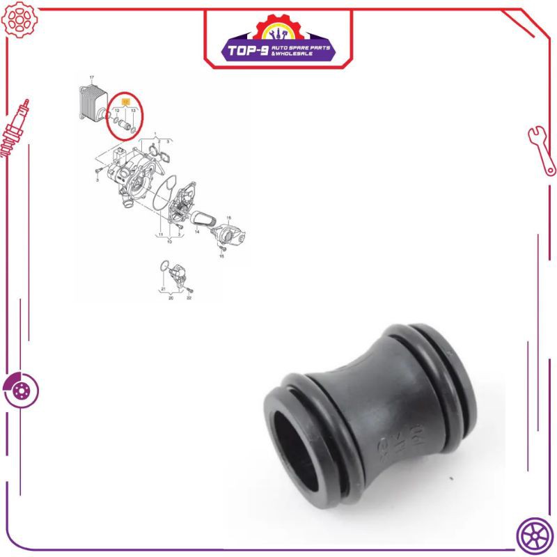 Genuine Audi A4 Q5 Volkswagen Water Coolant Pump Union - With Seals ...