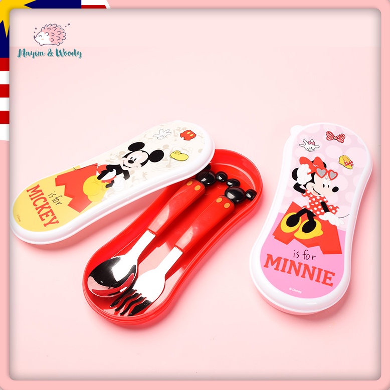 Mickey Minnie Mouse Cute Carton Stainless Steel Kids Fork & Spoon Set ...
