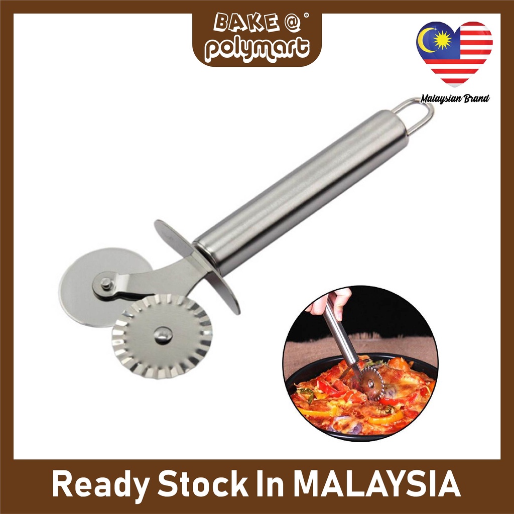 Stainless Steel Pizza Cutter Double Roller (1Pcs) | Shopee Malaysia