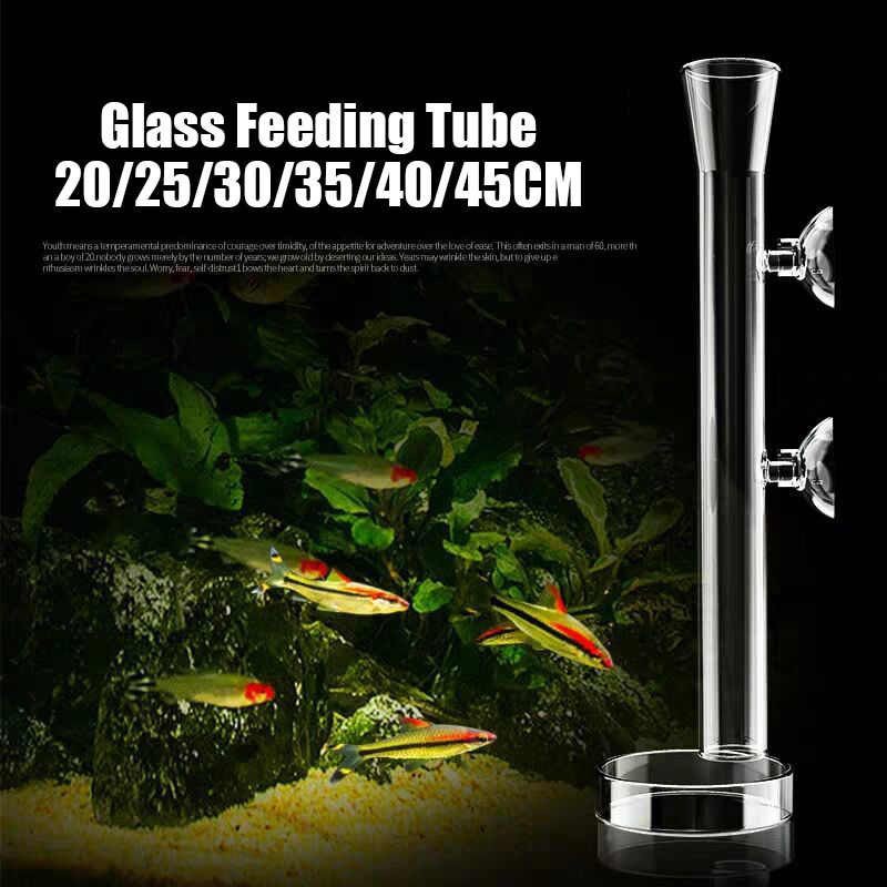 Glass Hurl Food Pipe 20cm 40cm Shrimp food Tube Feeding Tube + Shrimp ...