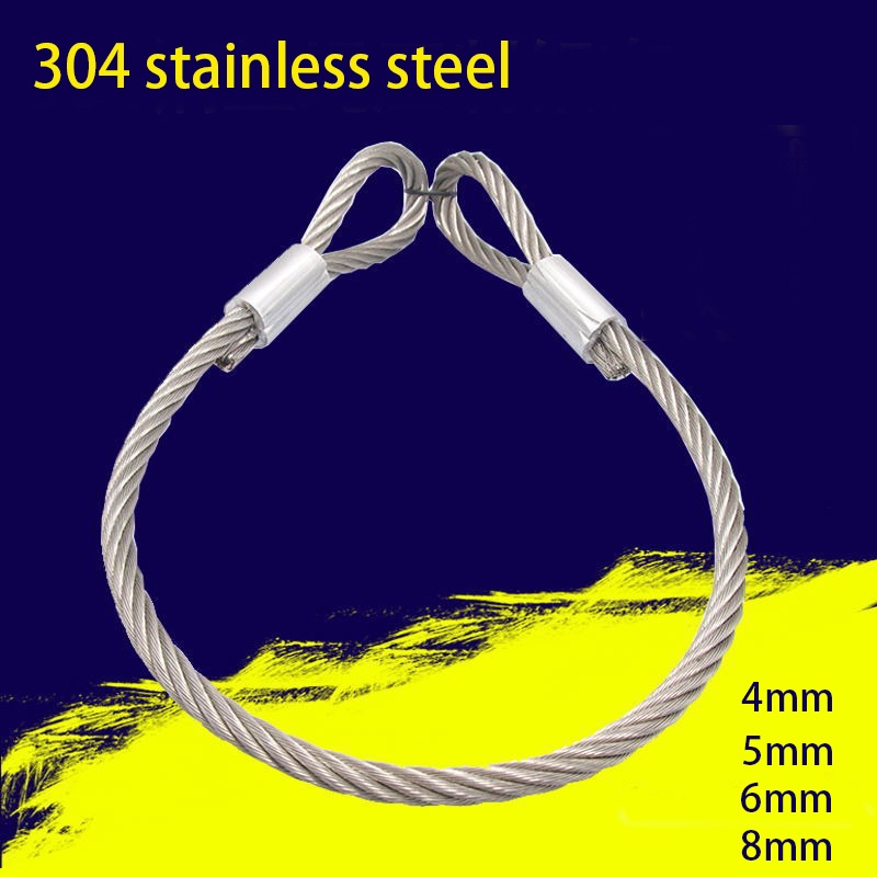 4mm5mm6mm8mm safety cable with loop 304 stainless steel wire rope ...