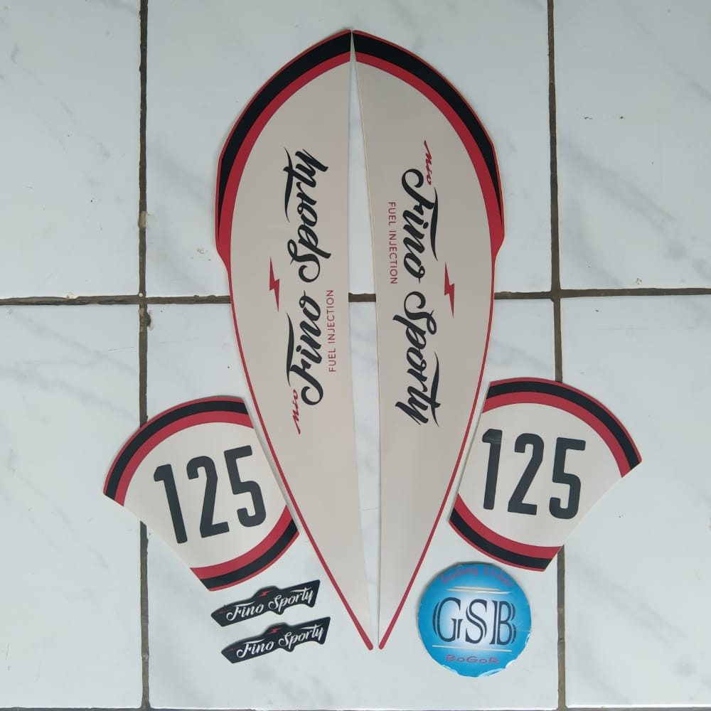 MERAH Red 2018 yamaha Fino Sporty 125 Fi motorbike trim sticker ...