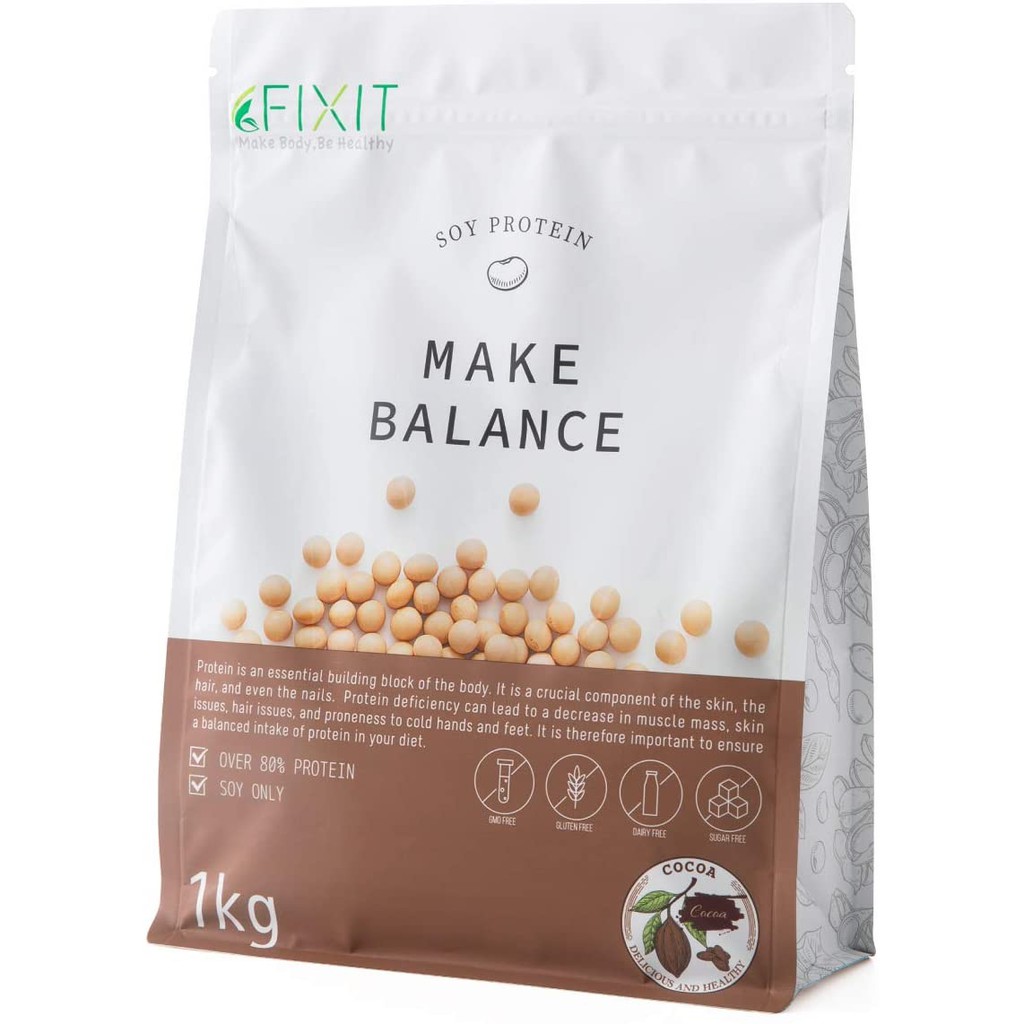 FIXIT Soy Protein, Make Balance 1kg with Free Shaker Made in Japan ...