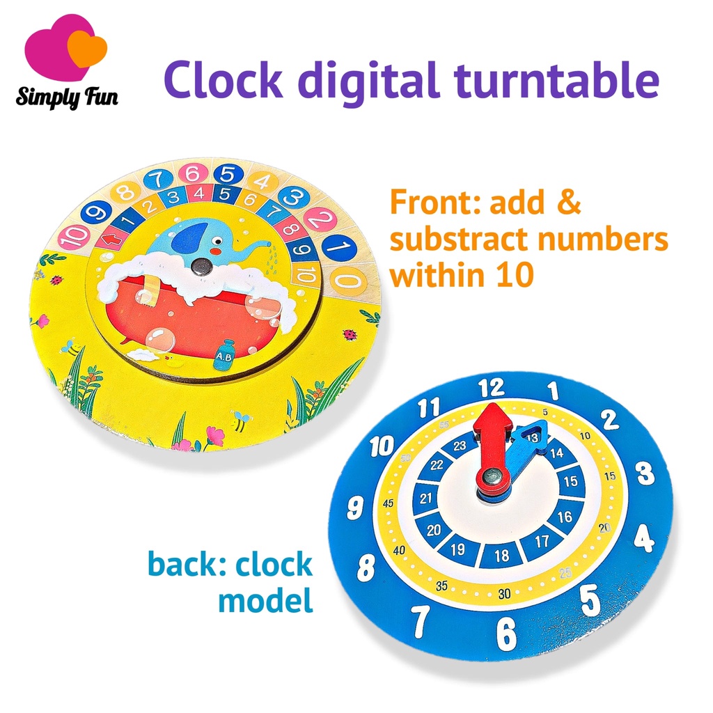 🇲🇾 Ready stock ️ Clock and learn add subtract within 10 set 🧡 Jam dan ...