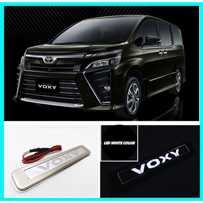 TOYOTA VOXY STAINLESS STEEL LED (WHITE) EMBLEM PLATE Carpet Logo Emblem 32 mm X 74 mm 1 PCS ...