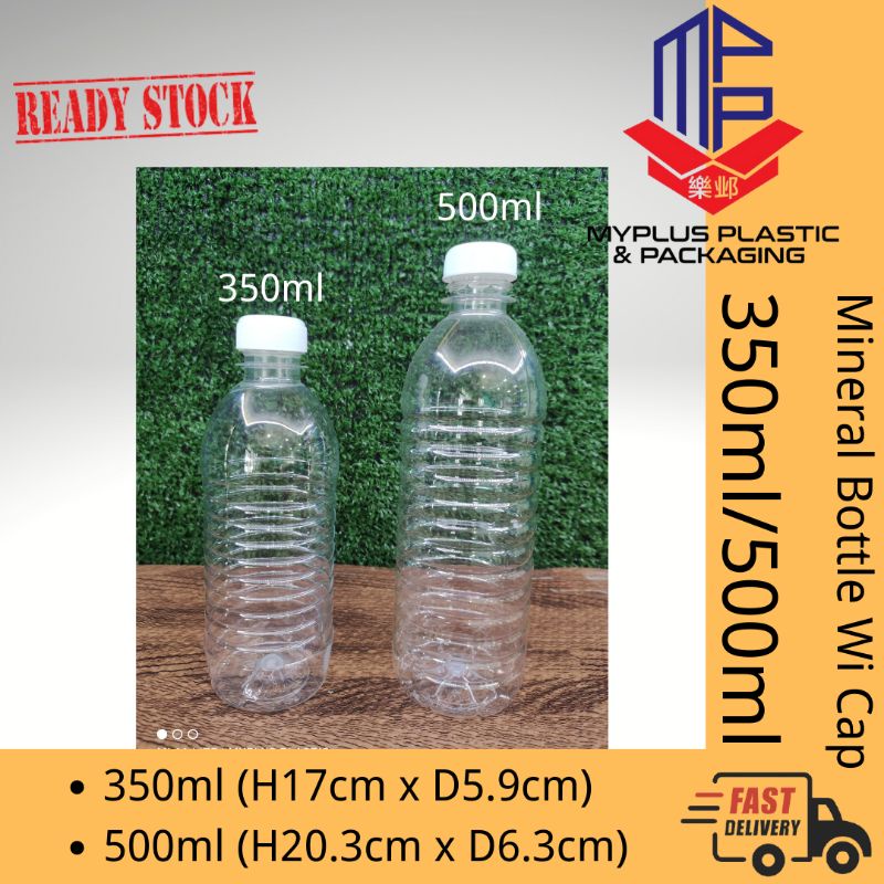 White Small Cover Bottle Plastic / Botol Plastik 500ML / 350ML Mineral ...