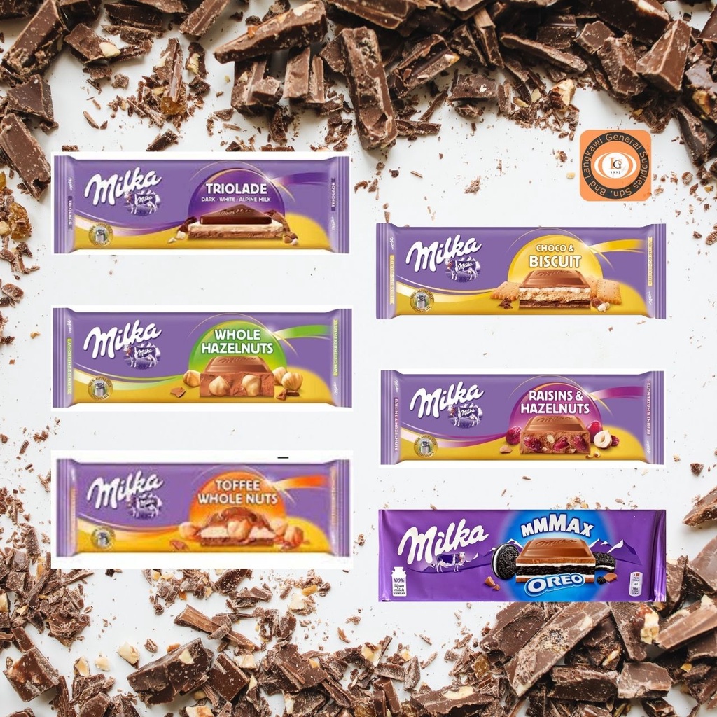 MILKA 270G/300G - OREO / HAZELNUT/ RAISIN & HAZELNUT / ALPINE MILK / TRIOLADE / STRAWBERRY ...