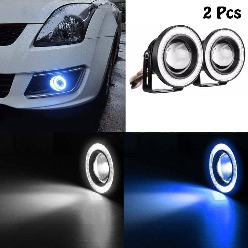 2Pcs Car Angel Eyes Halo Ring Led Fog Light Fog Lamp Work Light ...