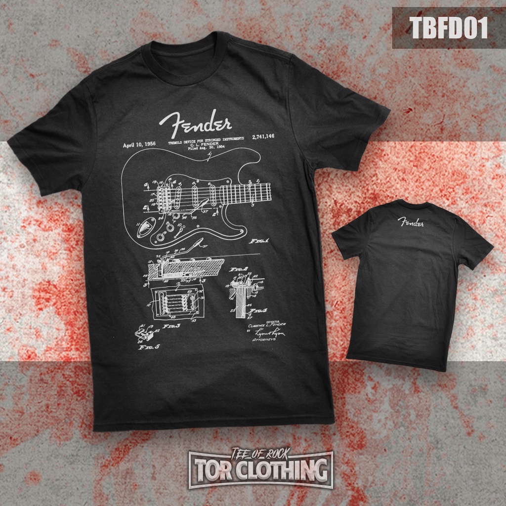 T-shirt Fender - Guitar - Stratocuster - Band Rock - Ready Stock ...