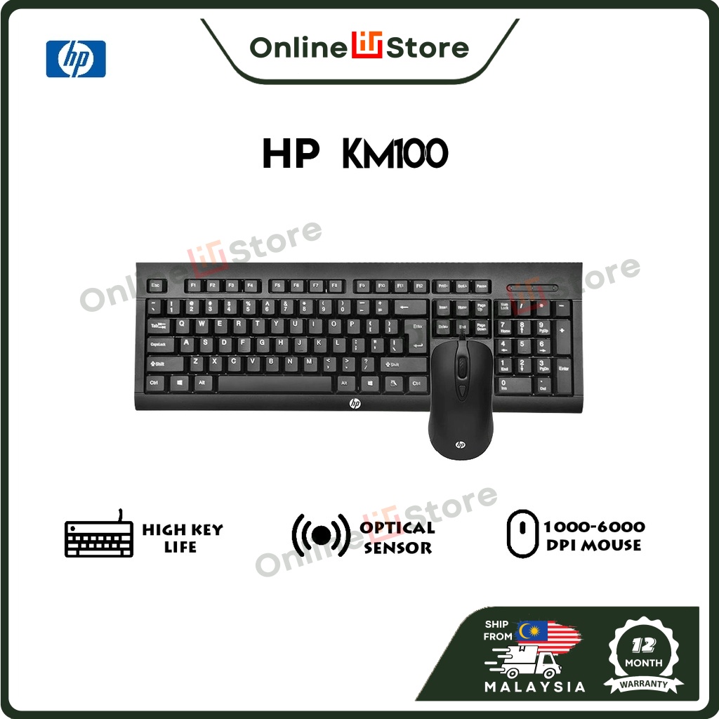 HP KM100 High Performance Gaming Keyboard & Mouse Combo | Shopee Malaysia