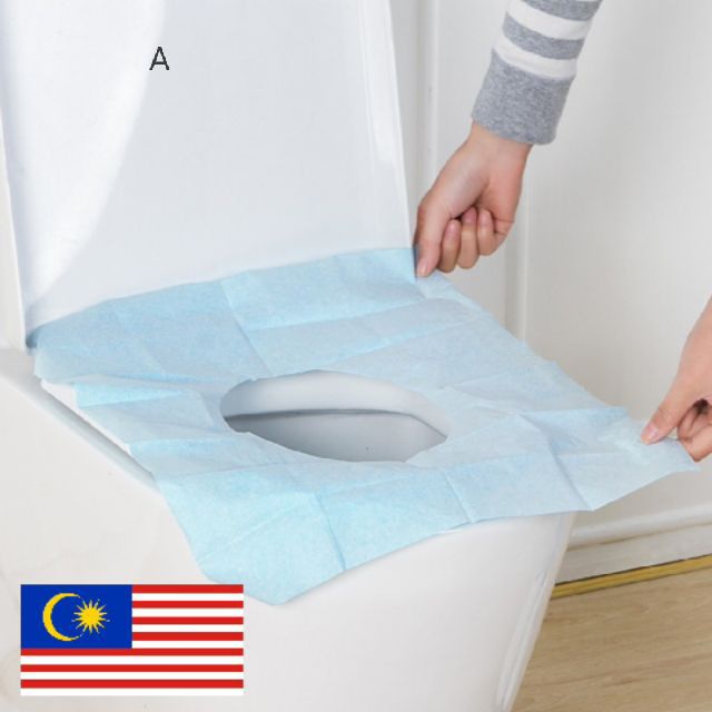 10 pcs Pelapik Tandas Toilet Seat Cover Travel Waterproof Disposable ...