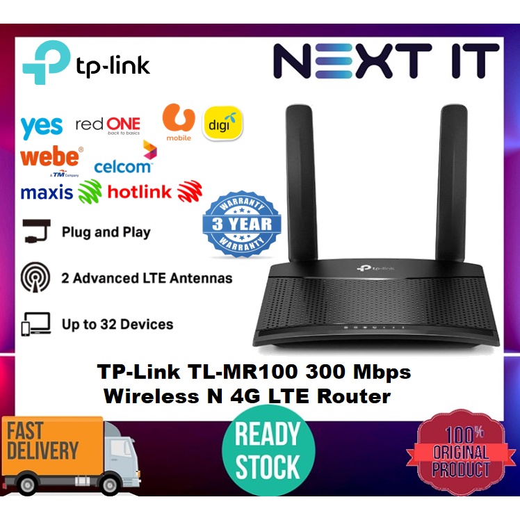 [READY STOCK] TP-Link TL-MR100 300 Mbps Wireless N 4G LTE Router ...