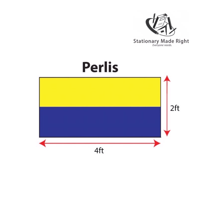 Bendera Perlis (2ft x 4ft)(3ft x 6ft)(2ft x 8ft)Perlis Flag | Shopee ...