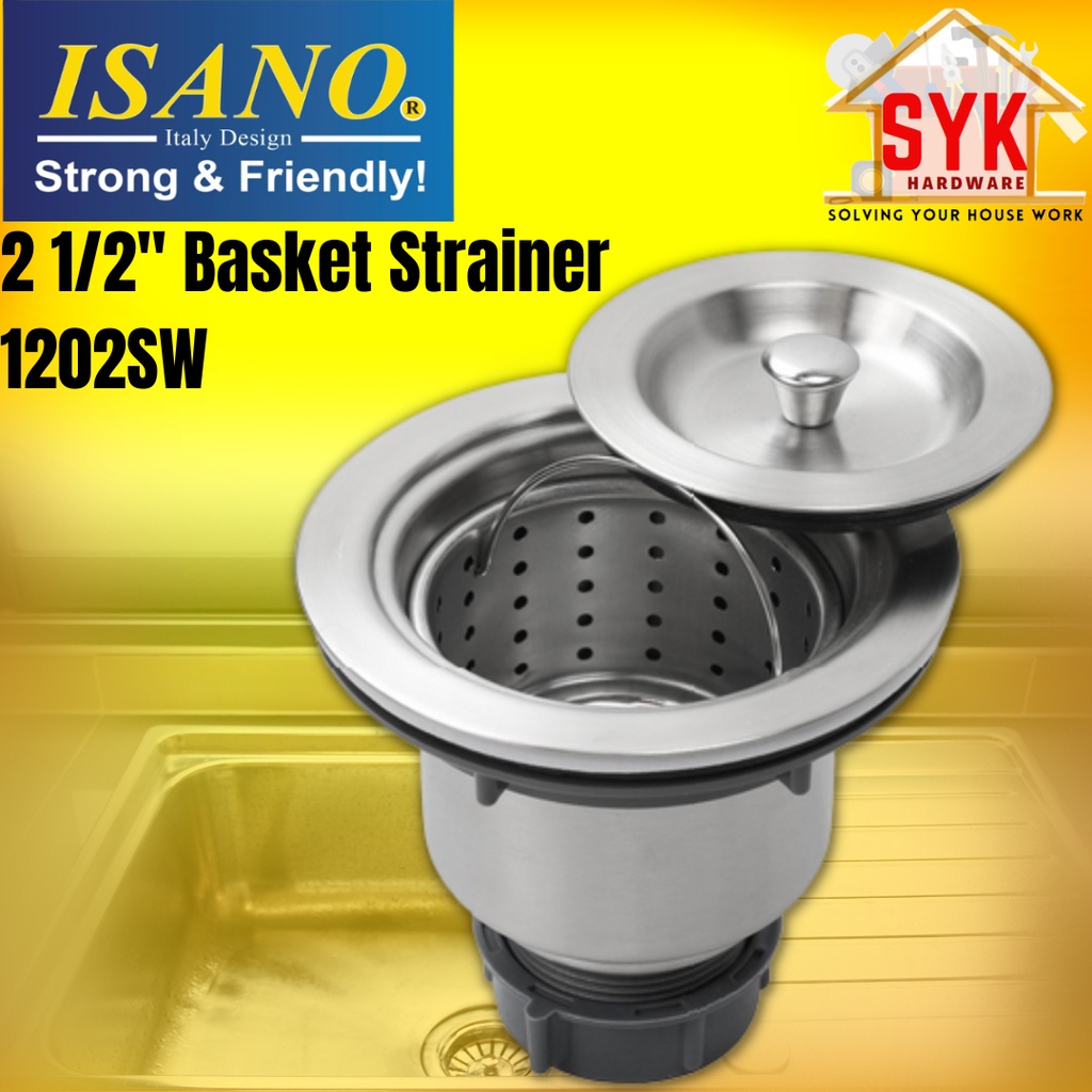 SYK ISANO 2 -1/2 Inch Stainless Steel Waste Gasket Strainer For Kitchen ...