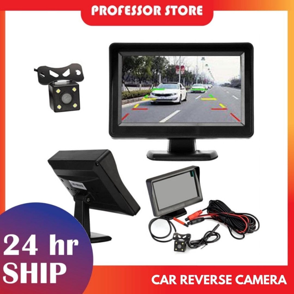 4.3"TFT LCD Car Rear View Backup Monitor Park Night Vision Camera Kit ...