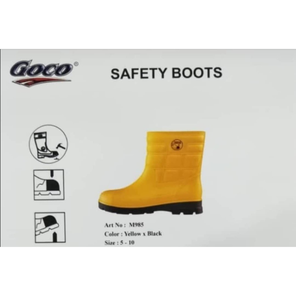 Goco M985/M986 Kasut Keselamantan Safety PVC Rain Boot Steel Toe Steel ...