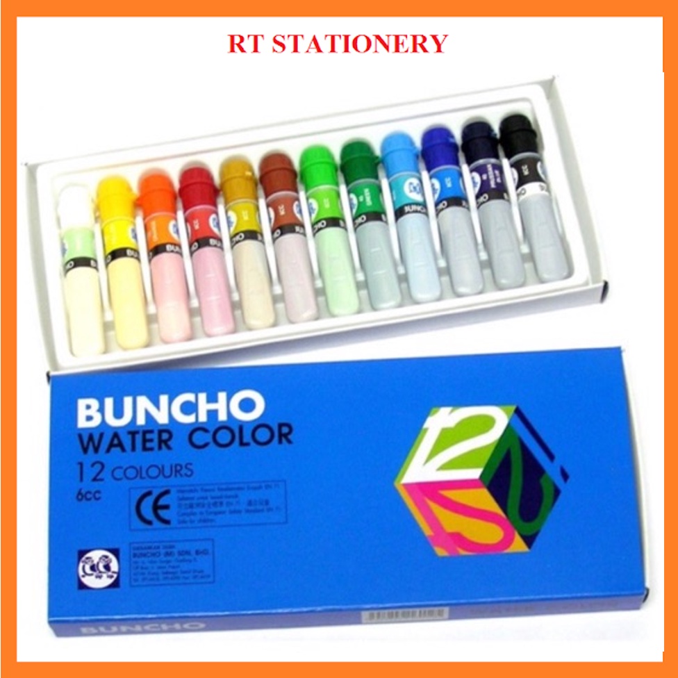 BUNCHO Water colour 12 colours 6cc | Shopee Malaysia