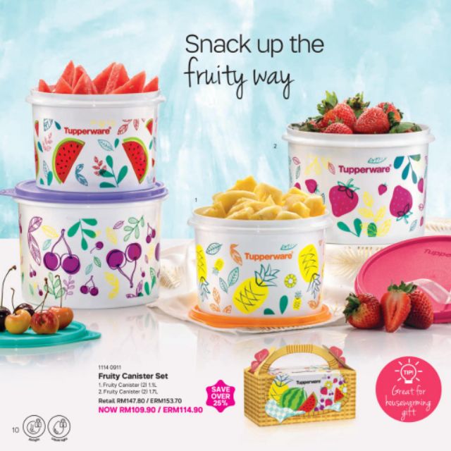Tupperware Fruity Canister Set (4) with Gift Box. | Shopee Malaysia