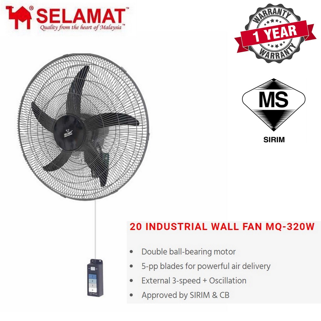 Selamat Industrial Wall Fan 20" - MQ-320W | Shopee Malaysia