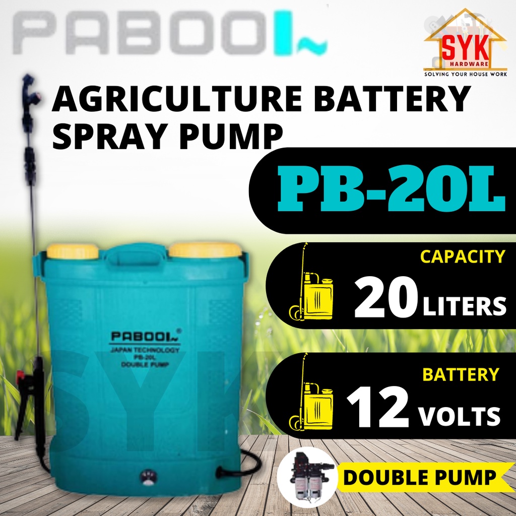SYK Pabool PB-20L-1 20L Agriculture Knapsack Battery Sprayer Pump (Double Pump) Pam Racun ...
