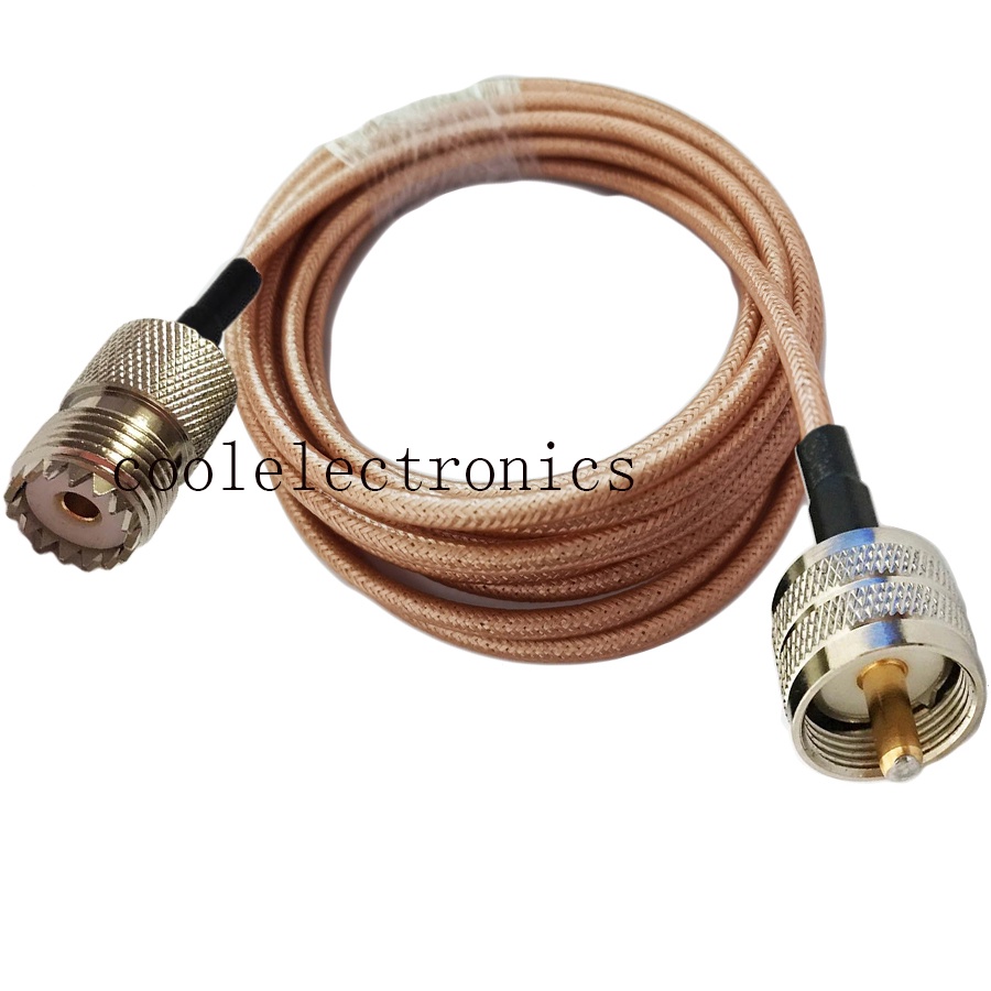 UHF PL259 Male to UHF SO239 Female RG400 Double Shielded Copper Braid ...