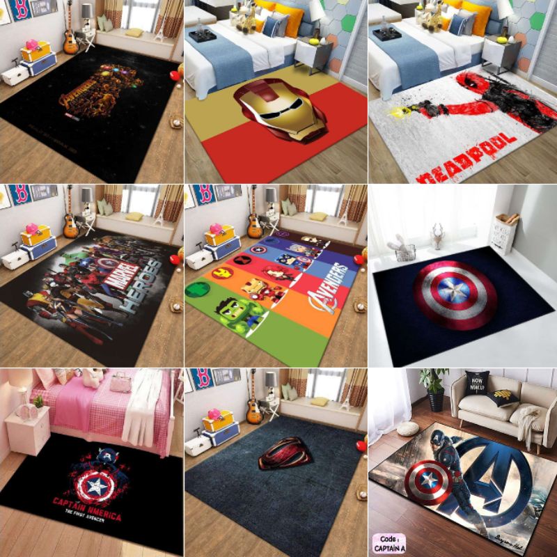 KARPET MURAH / GUNDAM MARVEL AVENGERS CARPET RUGS / KARPET VELVET ...