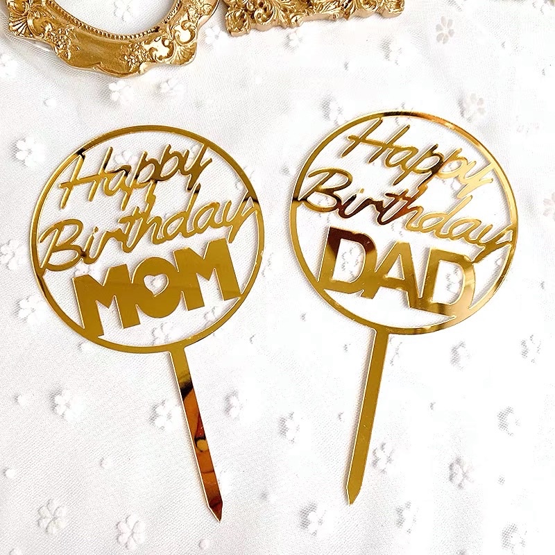 birthday cake topper deco for parents mother father mom dad ...