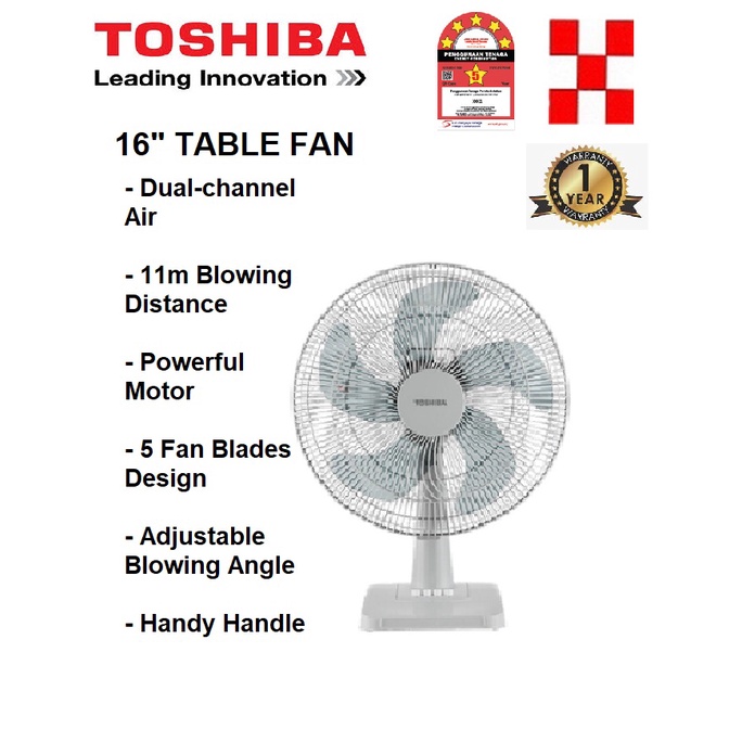 TOSHIBA 16" TABLE FAN F-TSA20(G)MY FTSA20(G)MY 11M Blowing Distance TOSHIBA 16" KIPAS MEJA 东芝 16 ...
