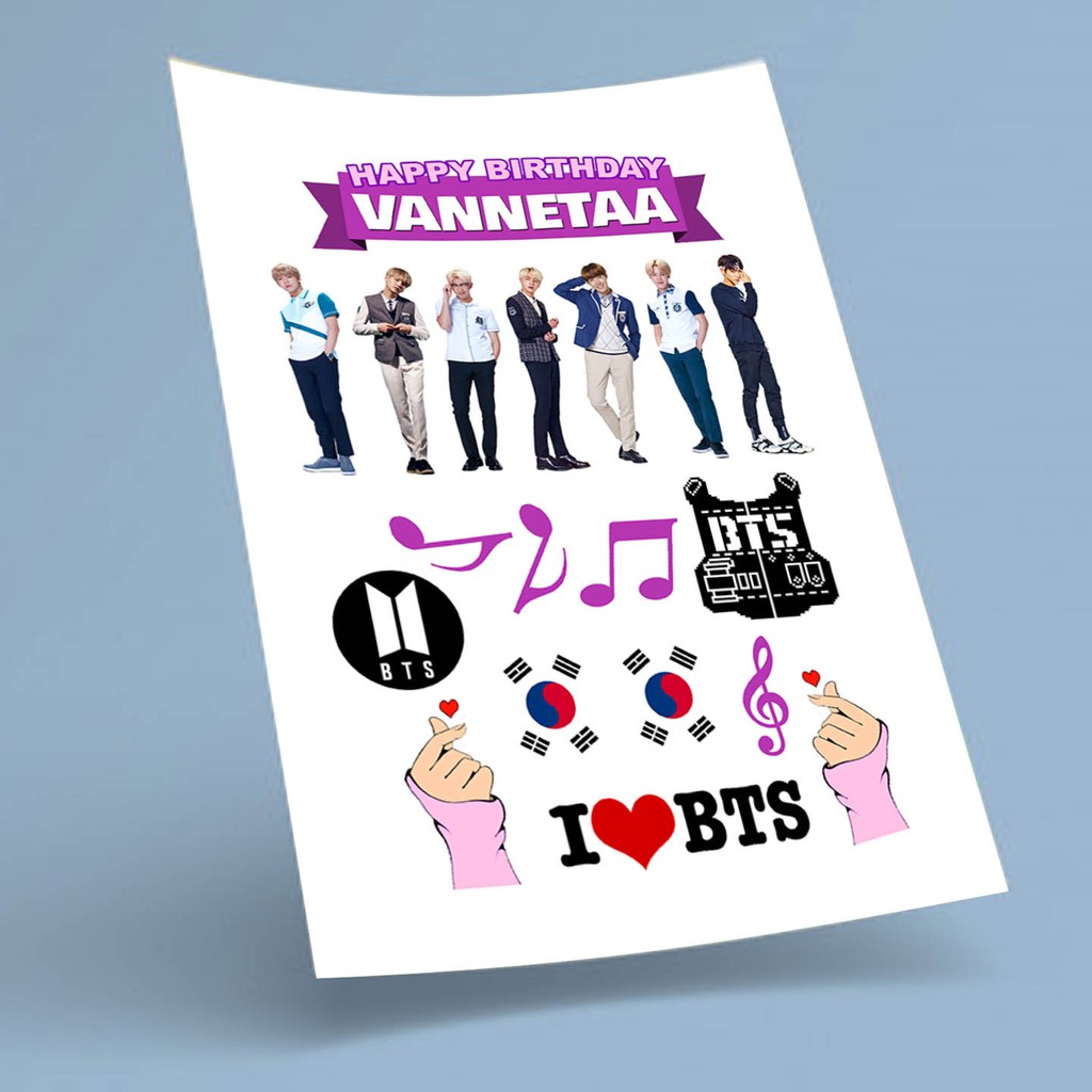 BTS CUSTOM NAME & AGE [JPEG FORMAT/FILE] [CAKE TOPPER] [PRINT SENDIRI ...