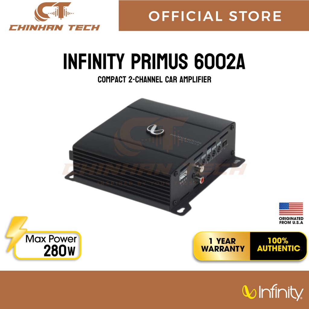 Infinity Primus 6002A Compact 2-channel car amplifier — 60 watts RMS x ...