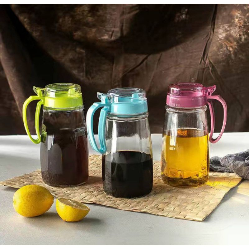 Kitchen Storage Oil Jug 950ml Bekas Minyak Masak Dispenser Bottle Glass ...