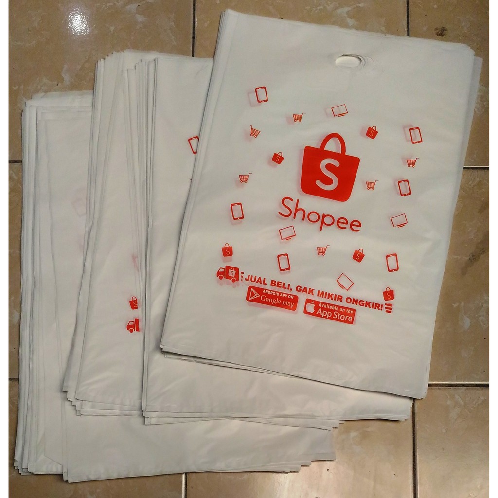 PUTIH Plastic Packaging Wrap Screen shopee Size 35 x 50 Thick White ...
