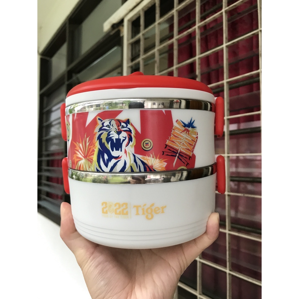 TIGER 2022 stainless steel lunch box (WHITE colour) | Shopee Malaysia