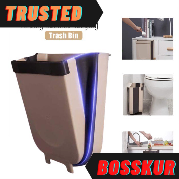 Kitchen Wall Mounted Folding Dustbin Cabinet Door Foldable Hanging ...