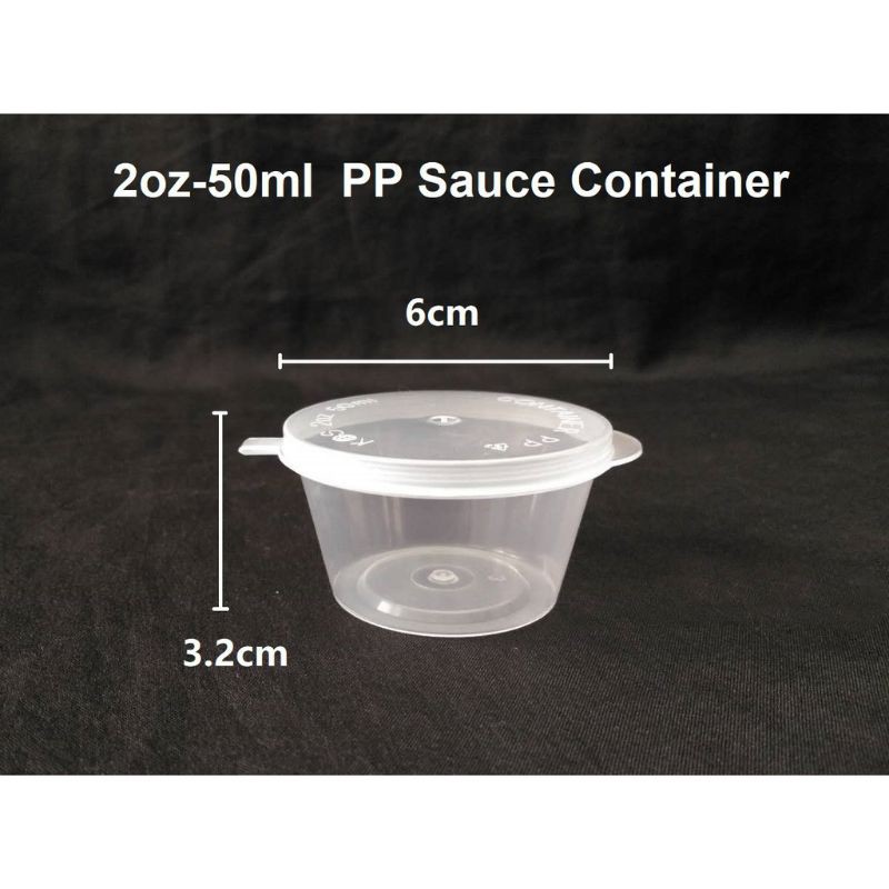 Disposable Plastic (PP) Sauce Cup with Lid / Round Food Container with Lid / Bekas Sos / Bekas ...